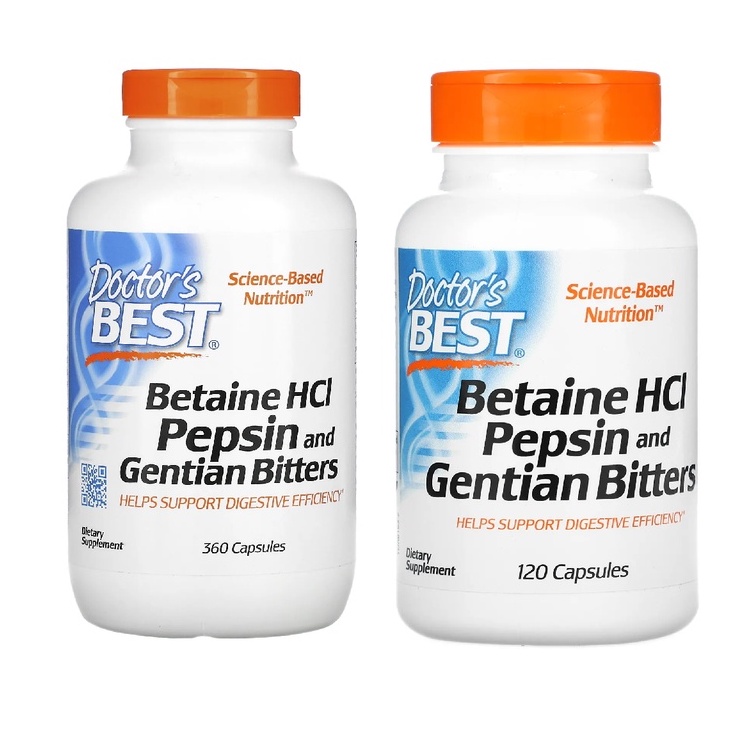 Doctor's Best, Betaine HCL Pepsin & Gentian Bitters, 120 or 360 ...