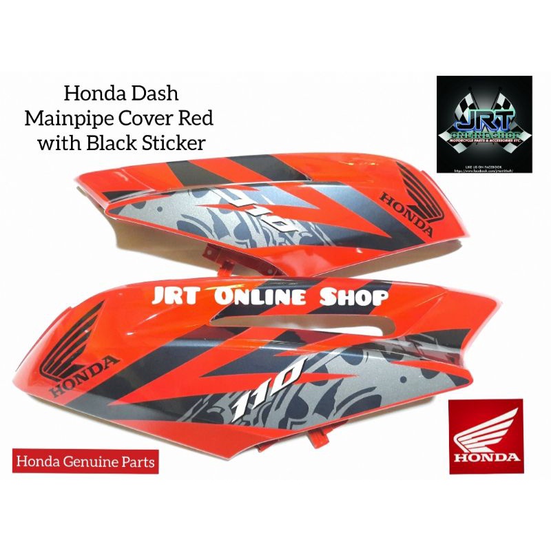 Honda Wave Dash Mainpipe Cover Set Red with Black | Shopee Philippines