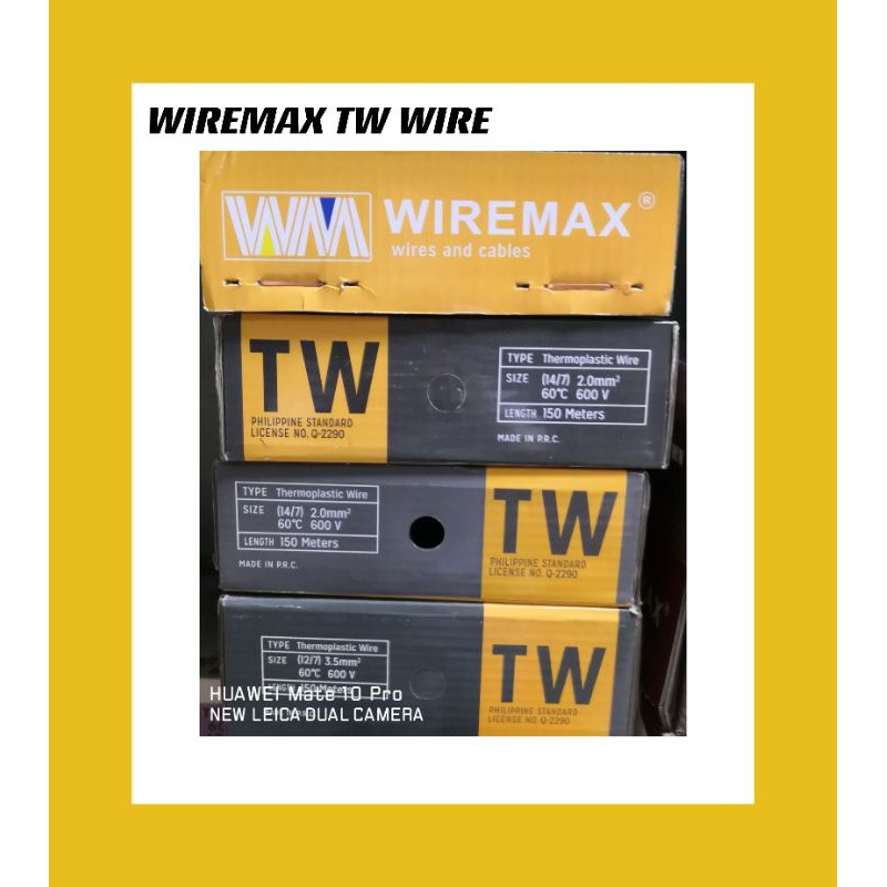(PER BOX)WIREMAX TW STRANDED WIRE #14 (2.0mm) #12 (3.5mm) #10(5.5mm) #8 ...
