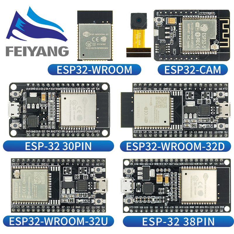 ESP-32S ESP-WROOM-32 ESP32 ESP-32 Bluetooth and WIFI Dual Core CPU with Low Power Consumption ...