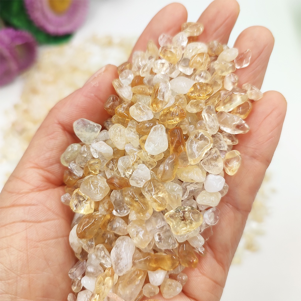 100g Natural Citrine Chips Rock Yellow Quartz Crystal Healing Stone ...