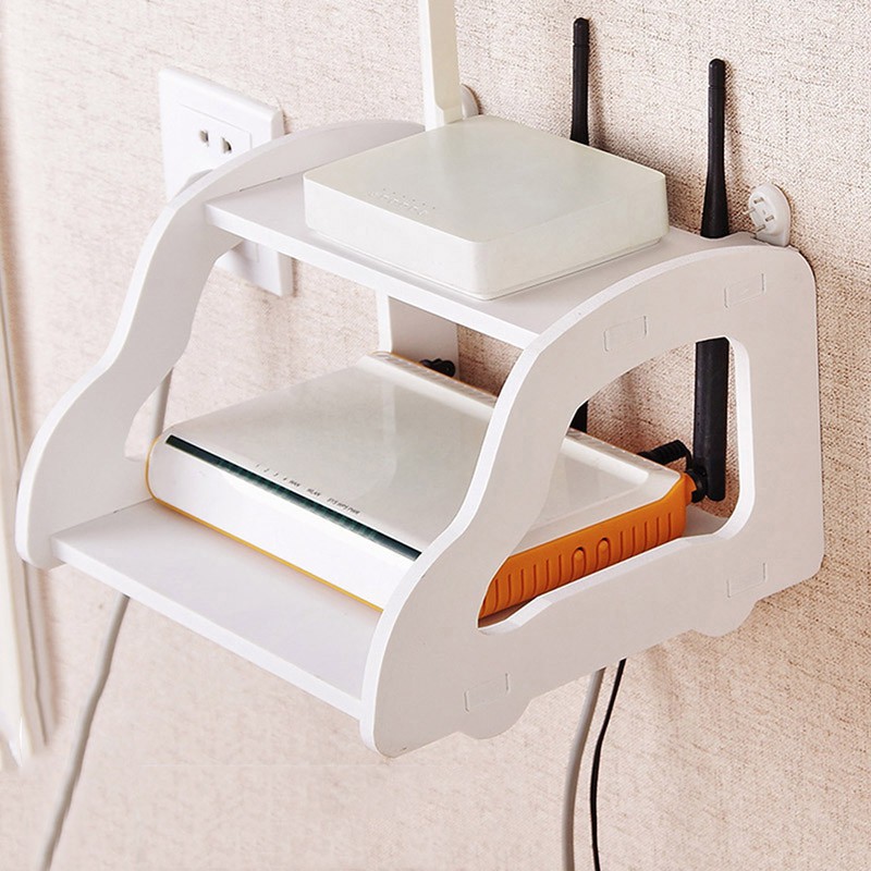 Double Layer Wifi Router Storage Rack Non Drilling Seamless Nail Wall ...
