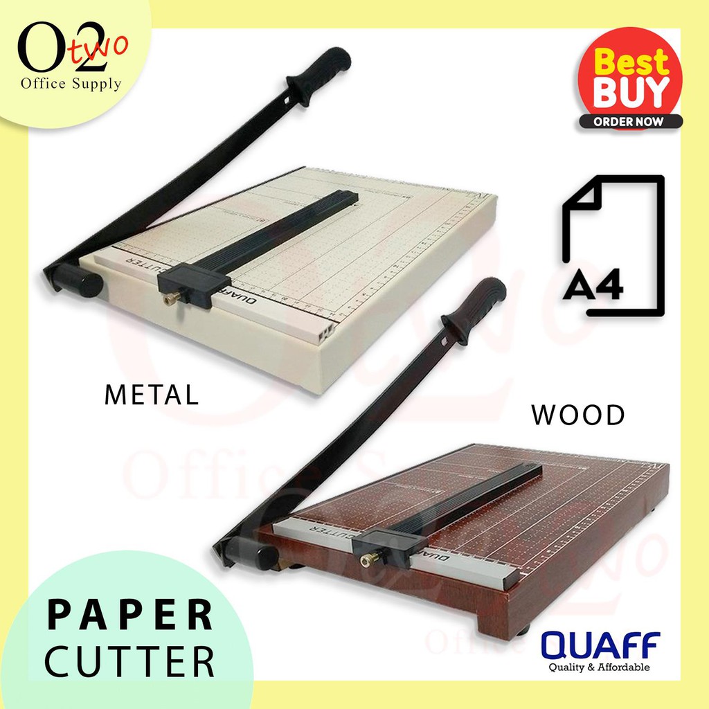 QUAFF Paper Cutter Metal and Wood A4 size | Shopee Philippines