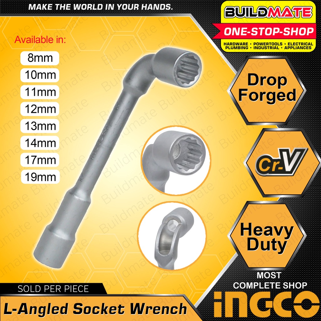 INGCO L-Angled Socket Wrench 8mm, 10mm, 11mm, 12mm, 13mm, 14mm, 17mm, 19mm SOLD PER PIECE IHT ...