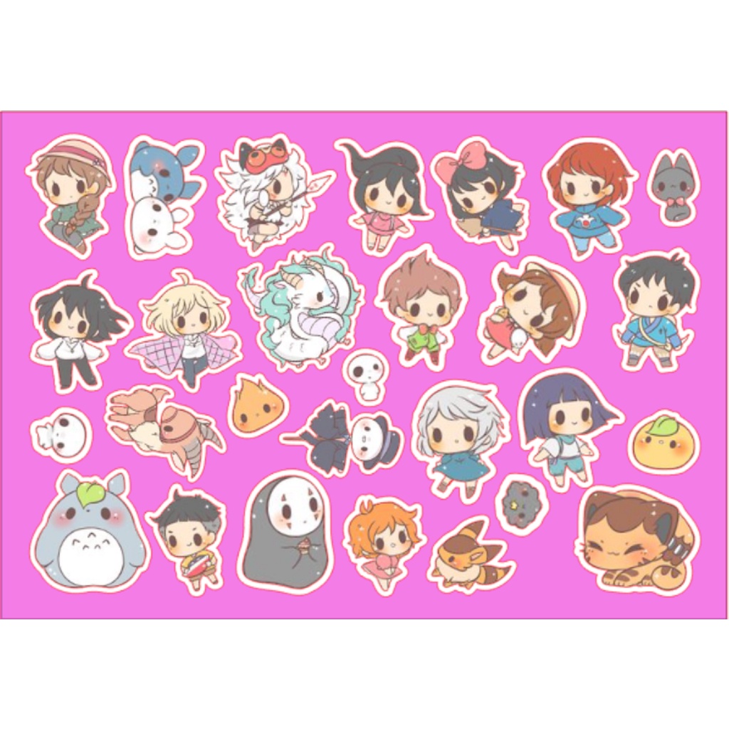 Studio Ghibli sticker set (28pcs). waterproof vinyl sticker. 2in ...