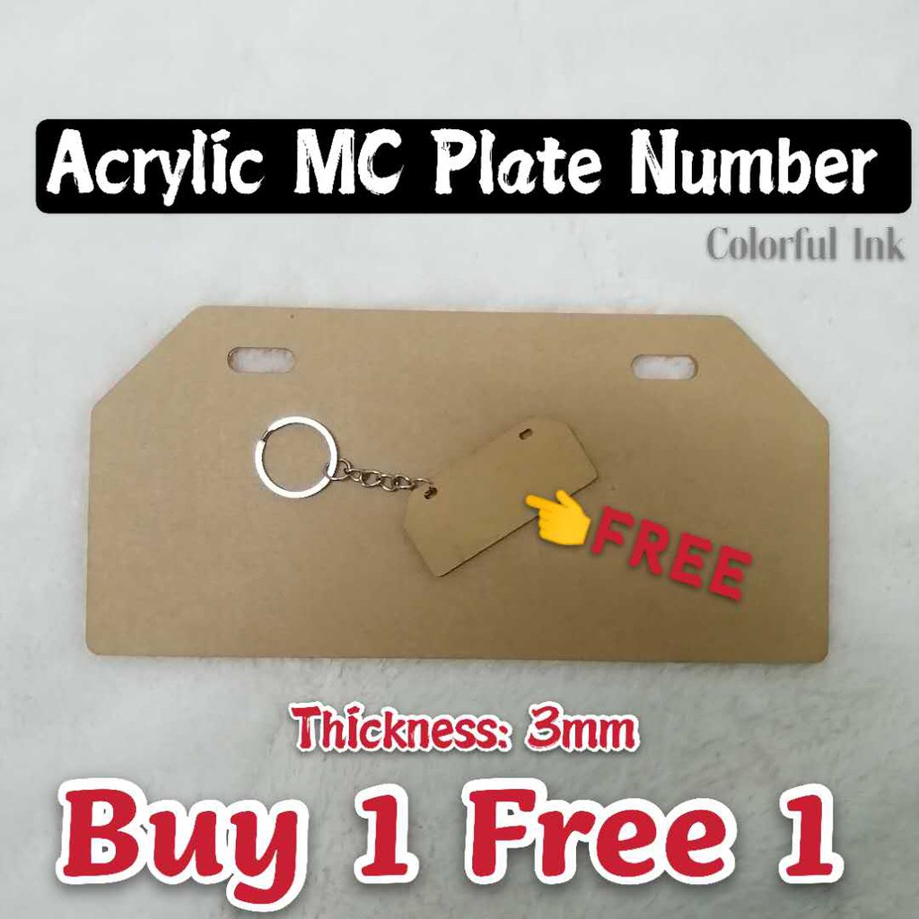 (Buy 1 Free 1)Blank Acrylic MC Plate Number 3mm, 3.9inx8.6in/4inx9in/4 ...