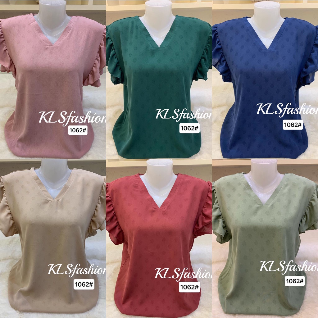 [COD] Bangkok Thailand Plain Blouse Puff Short Sleeve Casual/Office ...