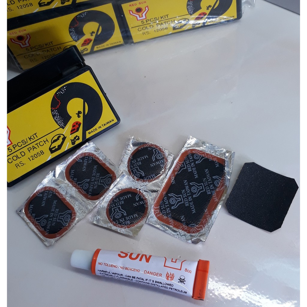 Cold Patch/ Bicycle vulcanizing kit/ Red Sun | Shopee Philippines