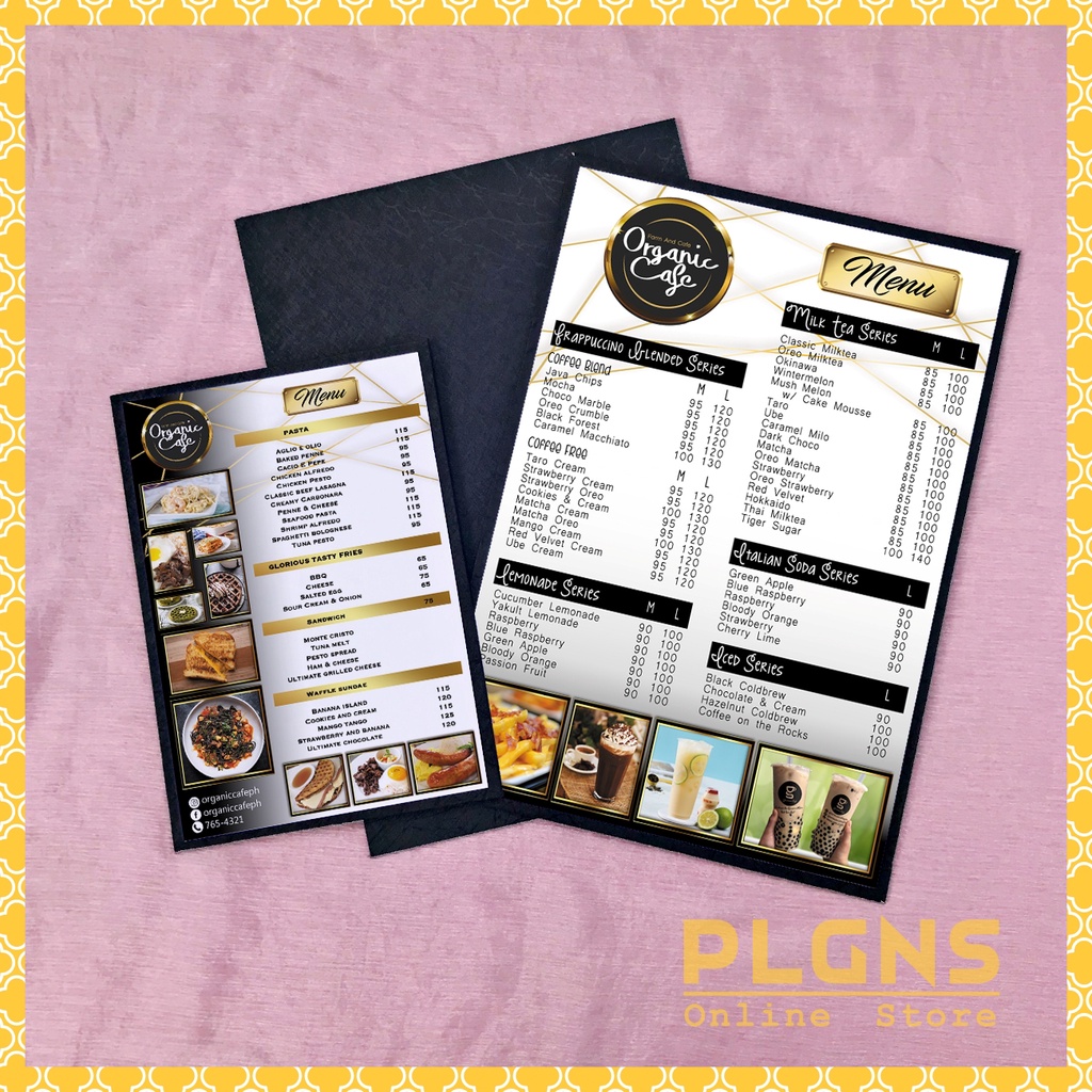 Menu Personalized/Customized | Menu Board | Table Menu | Handheld Menu ...