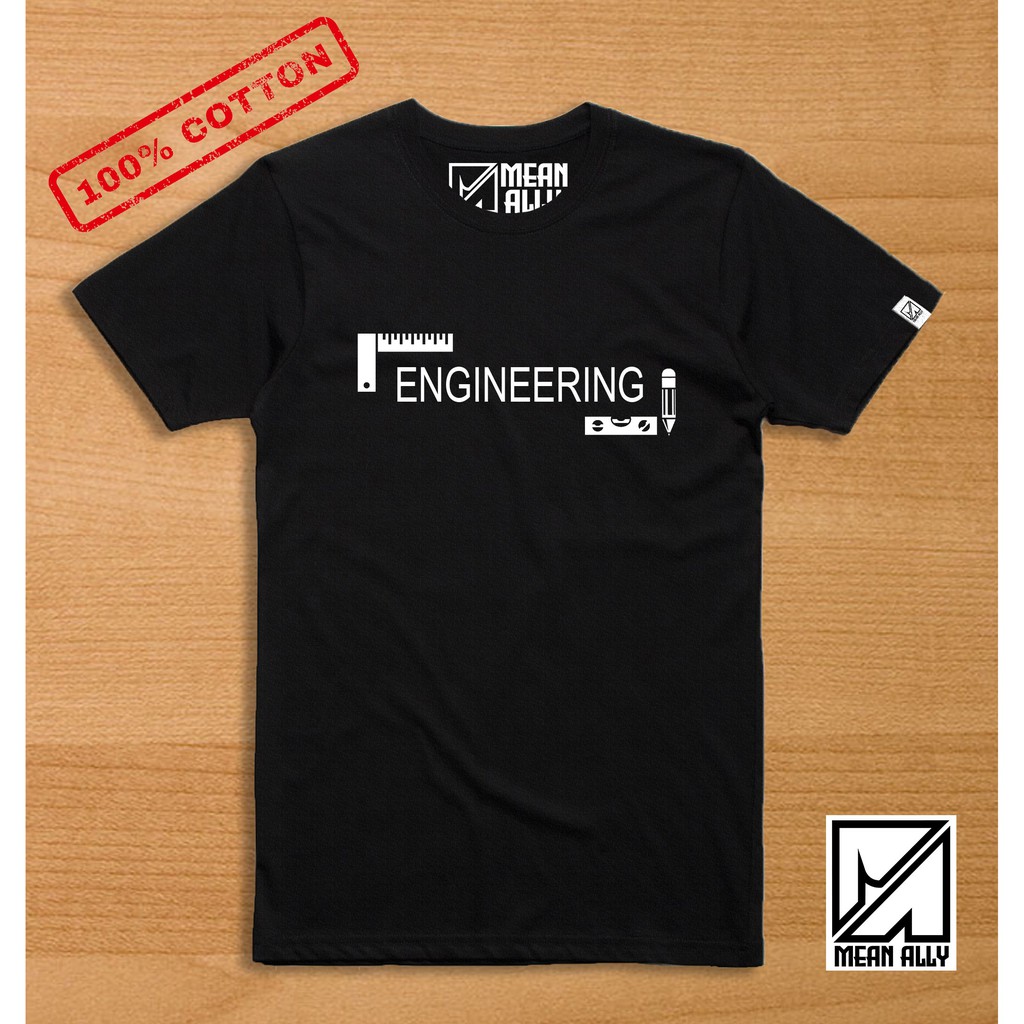 Course and Career Tshirt Engineering Black Minimalist | Shopee Philippines