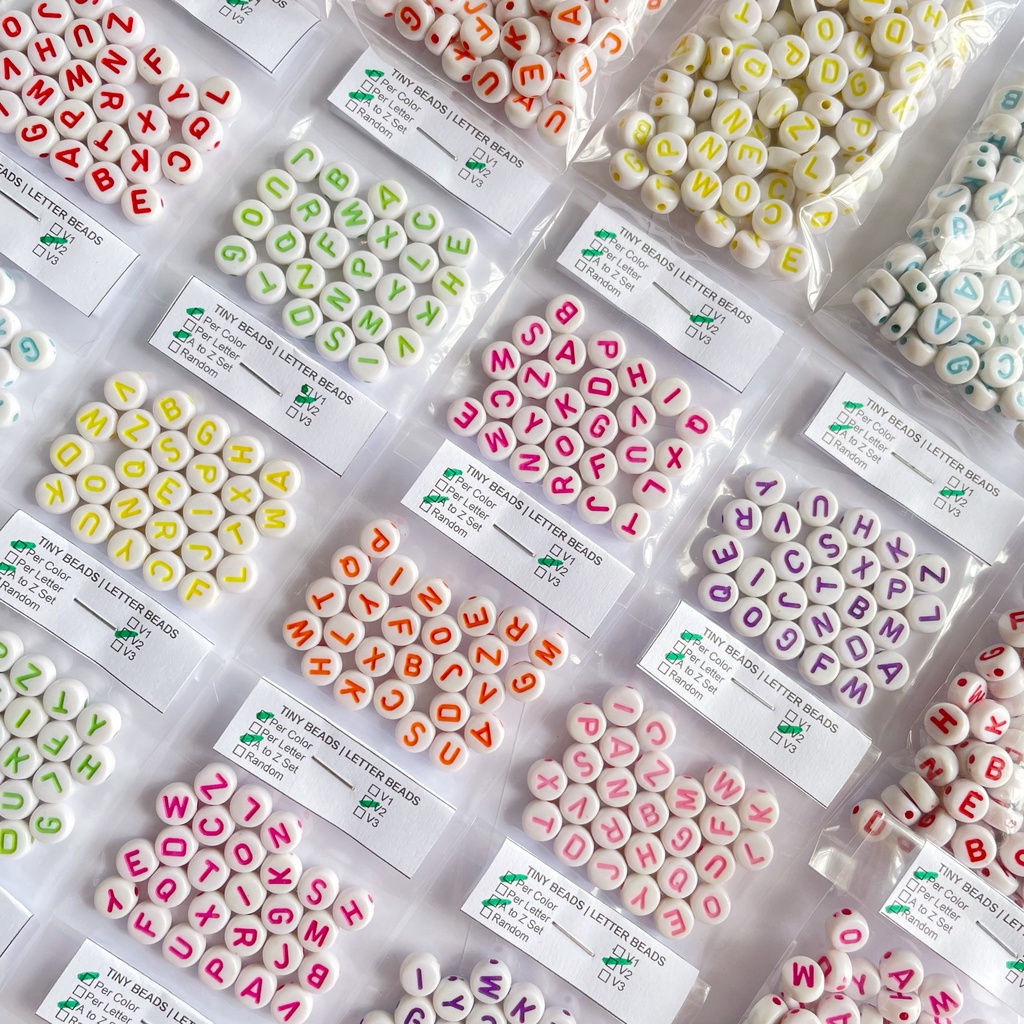 V2 Round COLORED LETTERS Acrylic Alphabet Letter Beads, A to Z set ...