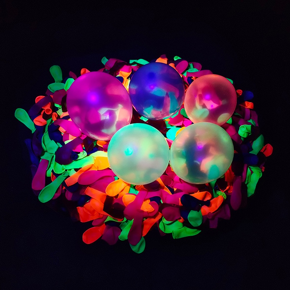 100/500 Pcs Neon Fluorescent Balloons 5inch UV Glow Balloons Blacklight ...