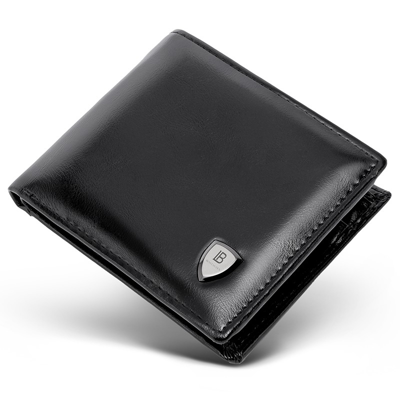 BOSTANTEN Men's PU Leather Tri-fold Wallets Zipper Coin Purse Wallet ...