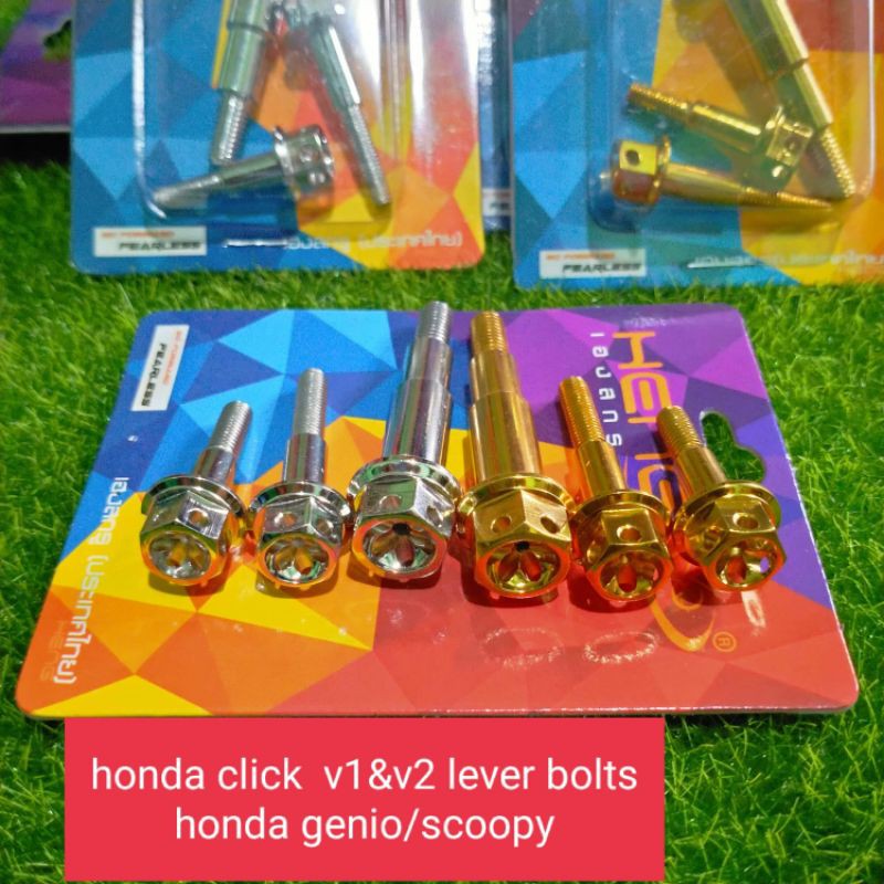 Heng lever bolts for honda click v1/v2/v3 /click160 orignal gold bolts ...