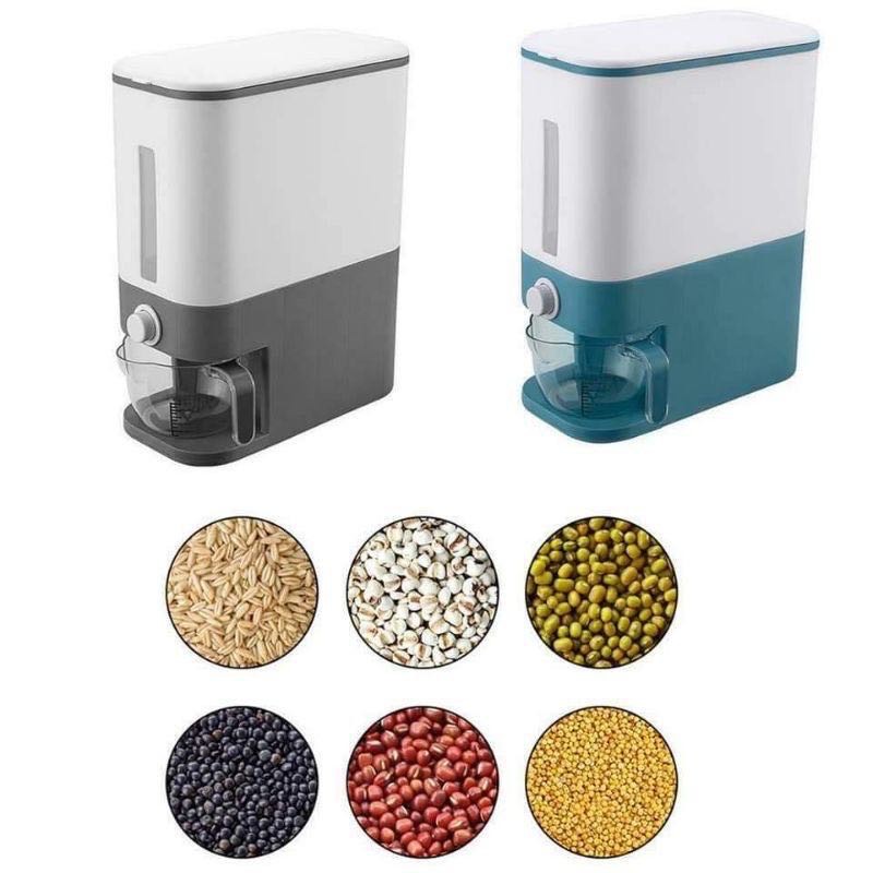 Cereal rice dispenser seal storge box automatic output rice container ...