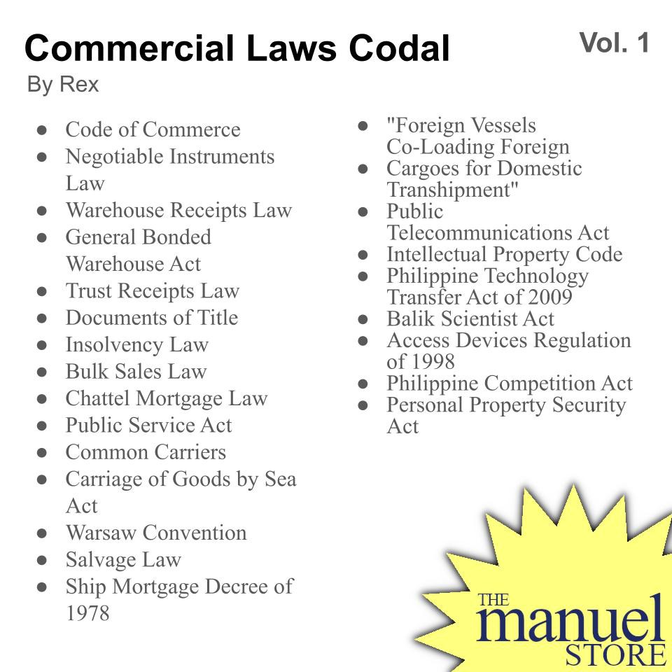 Codal Set (Rex) (2019) - Commercial Laws of the Philippines - Full ...