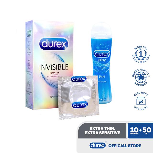 Durex Invisible Condoms 10s with Play Feel Lubricant 50ml | Shopee ...