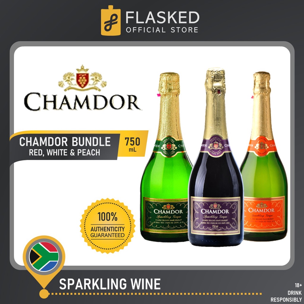 Chamdor Sparkling Wine (Red, White, Peach) 3x750mL | Shopee Philippines