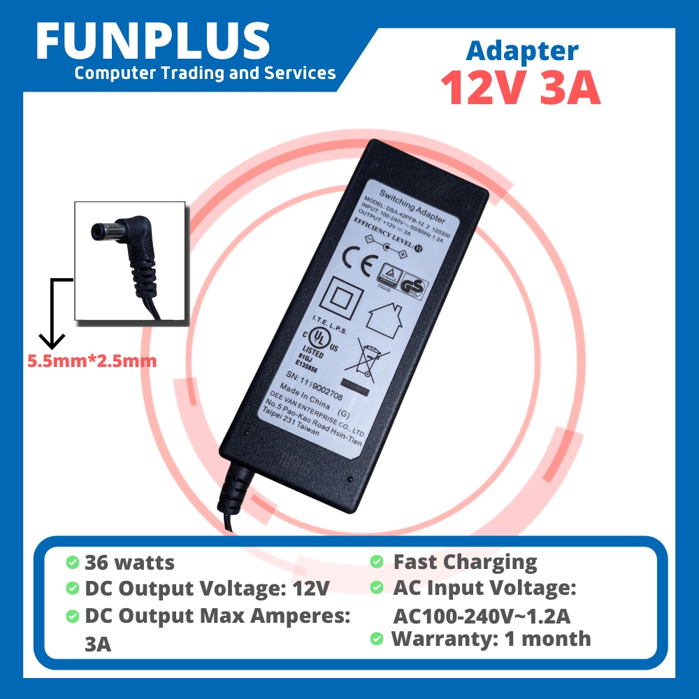 Budget Adapter | Heavy Duty Adapter | DC 12V 3A | 36 Watts / 60 Watts ...