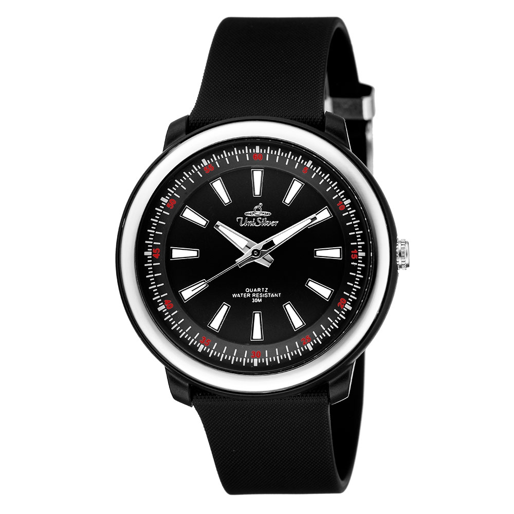 UniSilver TIME UniSex Navy Blue Analog Rubber Watch KW3763-1102 ...