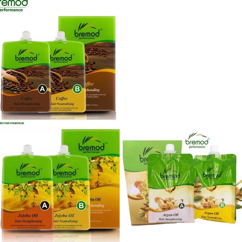 Bremod Hair Rebondin/Coffee/Jojoba oil/ Argan Oil 1000ml | Shopee ...