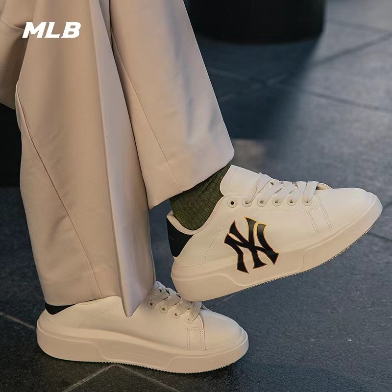 MLB chunky classic retro thick-soled height-increasing white shoes for ...