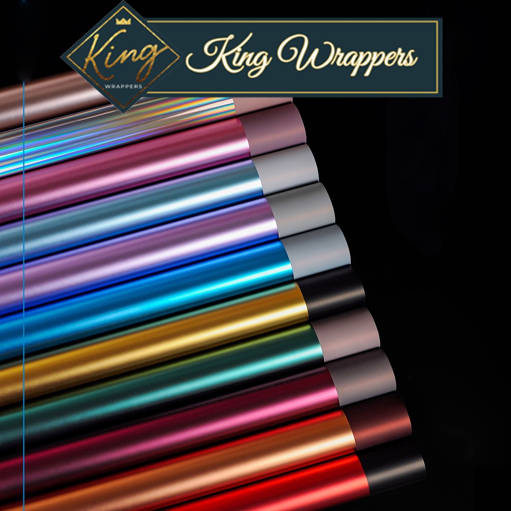 20pcs per pack Premium Metallic Two Tone Flower Bouquet Wrapper Floral ...