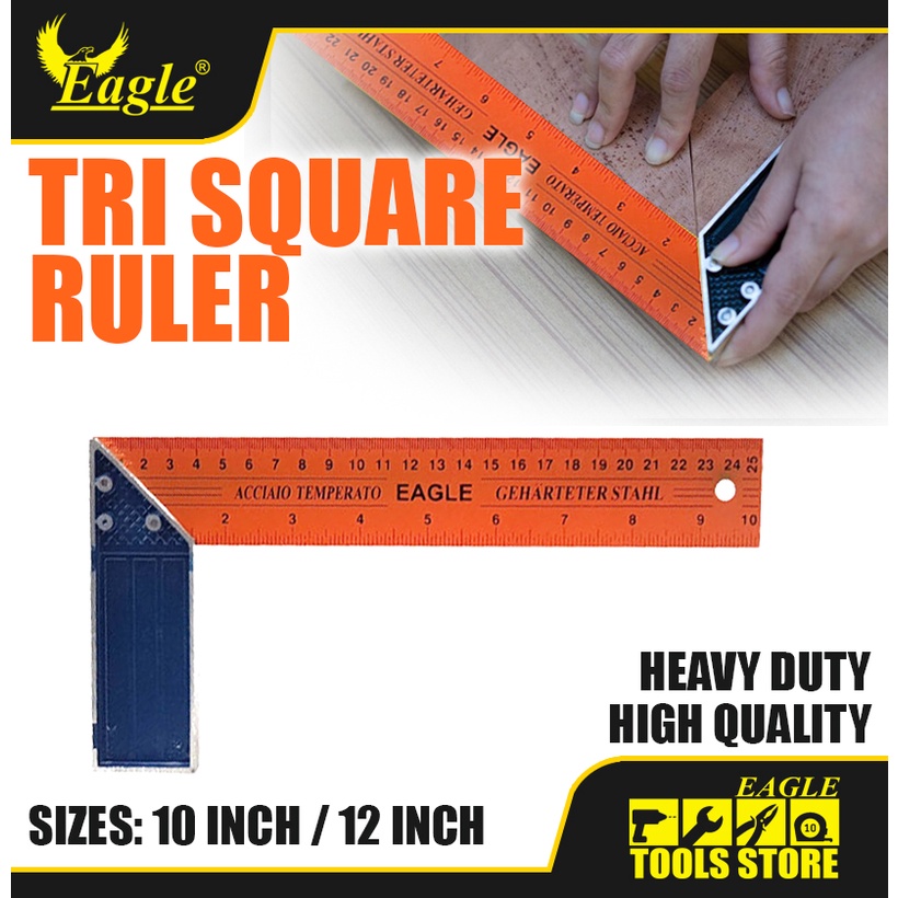 Tri Square Ruler 10 and 12 inches "Iskwala" Eagle Professional Tools ...