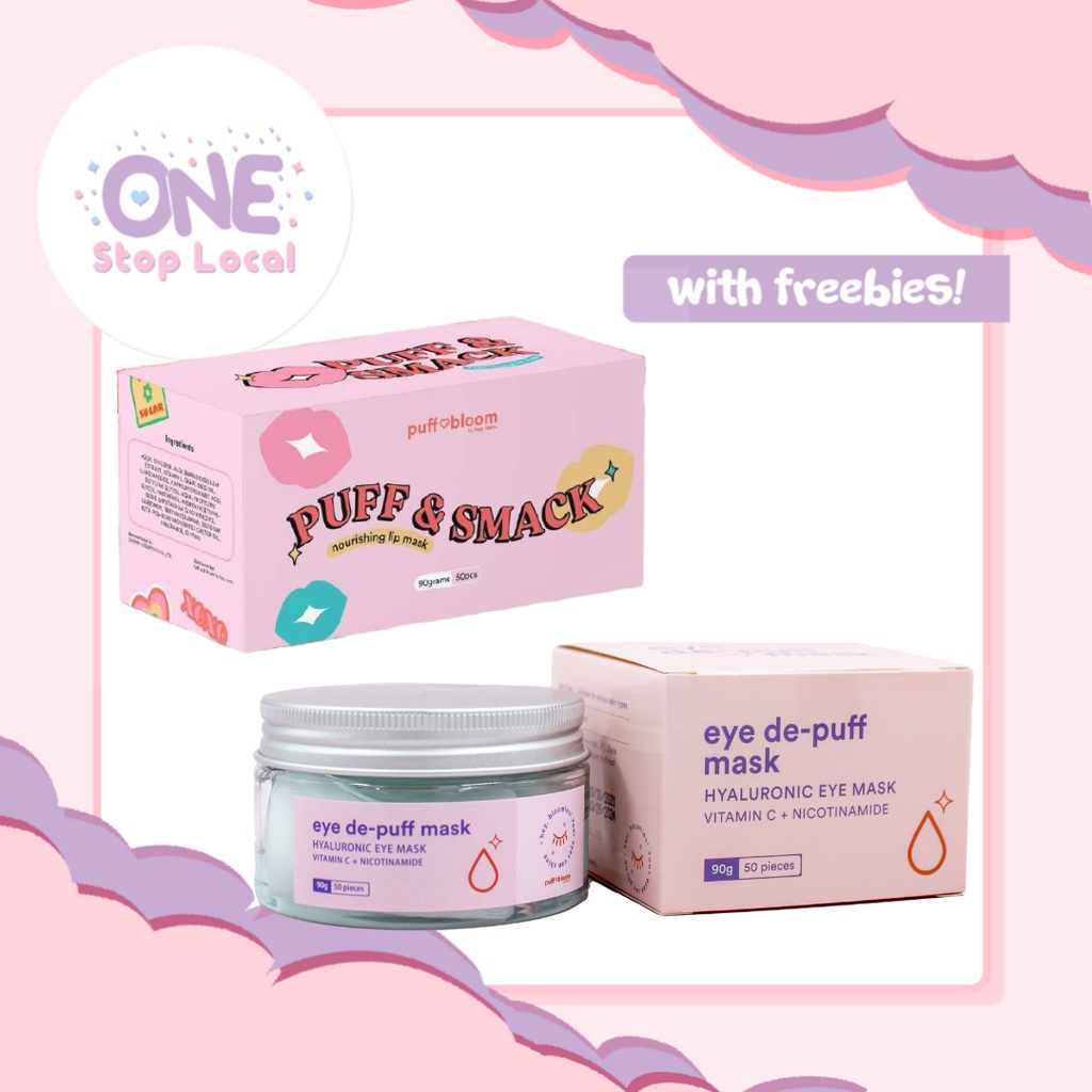 ONHAND Puff and Bloom Eye De-puff Mask / Puff and Smack Lip Mask with ...