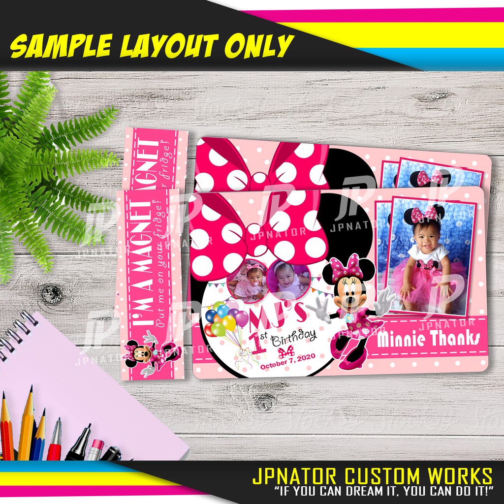 Ref Magnets-ATM Size-Minnie Mouse Themed-Souvenir/Giveaways | Shopee ...