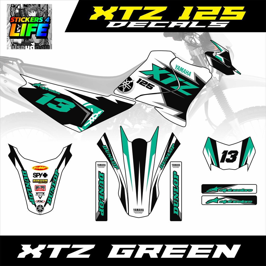 XTZ 125 Decals Full body Sticker SET (with FREEBIES) CAMO XTZ GREEN ...