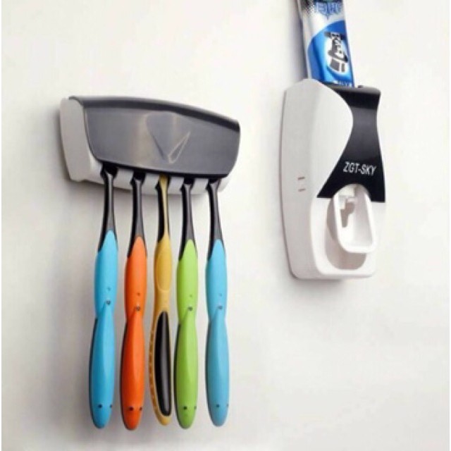 Tooth Paste Dispenser Automatic With Toothbrush Holder Toothpaste ...