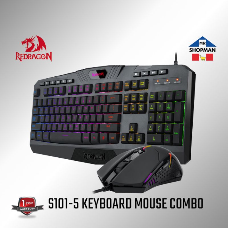 Redragon S101-5 Keyboard & Mouse 2 in 1 Combo Bundle 2in1 S101 5 ...