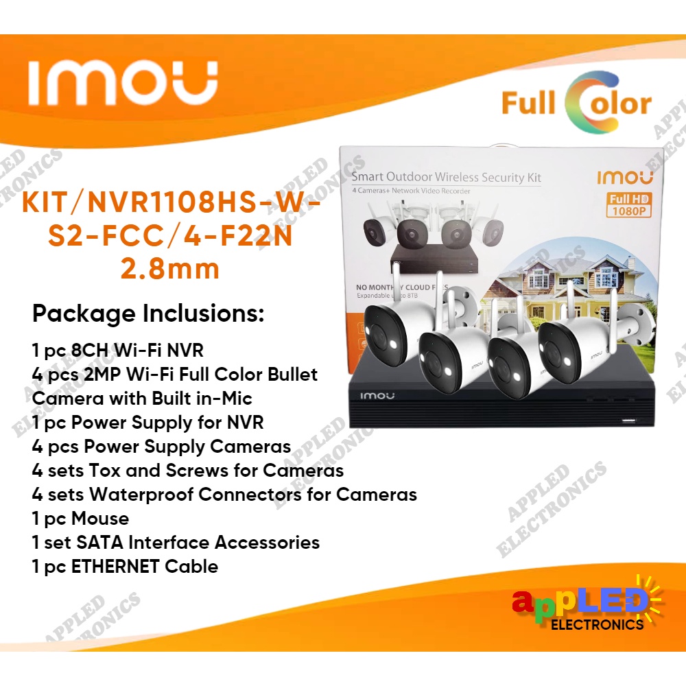 IMOU WIRELESS IP CCTV PACKAGE WITH AUDIO RECORDING 8 CHANNEL NVR 4 FULL ...