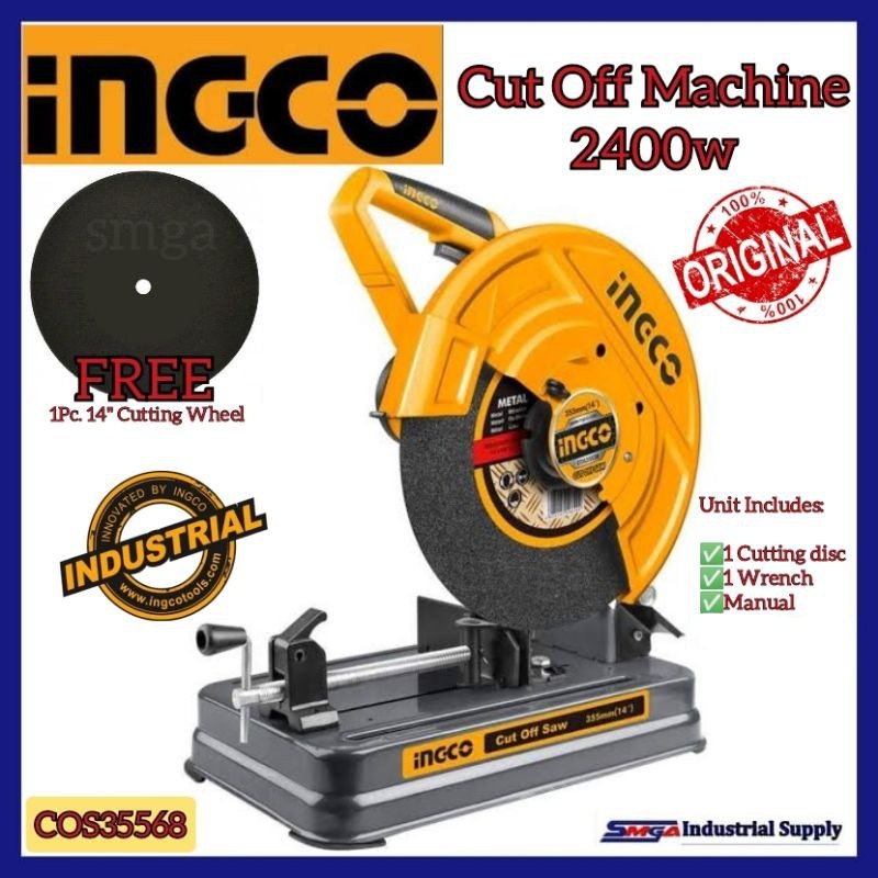 Ingco Cut Off Machine 2400W COS35568 (FREE Cutting Disc) | Shopee ...