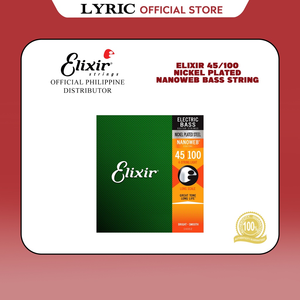 Elixir 14052 Nanoweb Light Long Scale Electric Bass 45-100 | Shopee ...