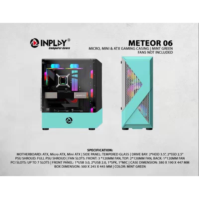 Inplay Meteor 06 Tempered Glass Side Panel | Gaming Pc Case | [fan not ...