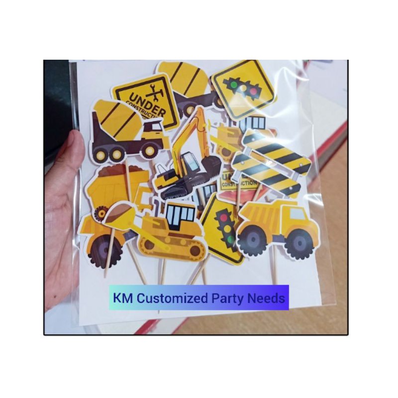 Construction Theme Cupcake Topper (15pcs. pack) | Shopee Philippines