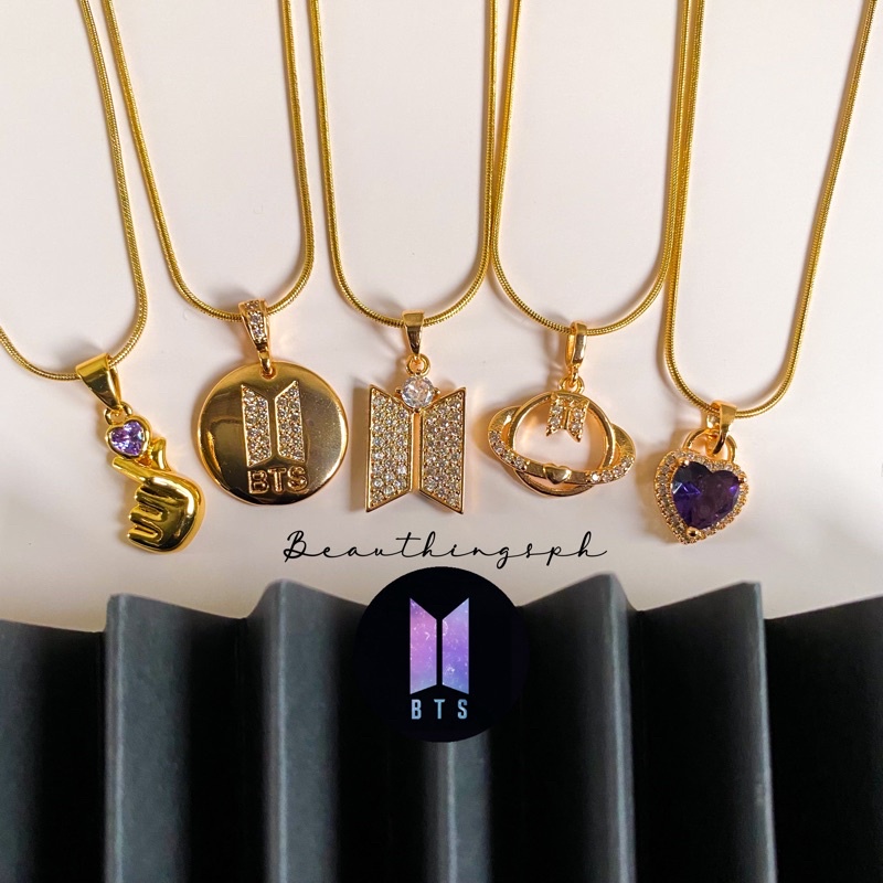KPOP BTS Series Collection Necklace 18K Gold Jewelry with Free Box ...