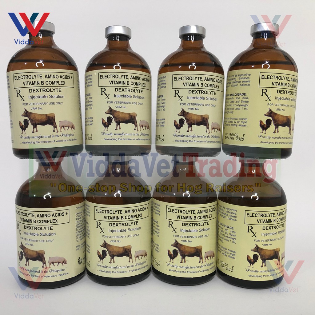 100 ml Dextrolyte Electrolytes Amino Acids plus Vitamin B Complex swine ...