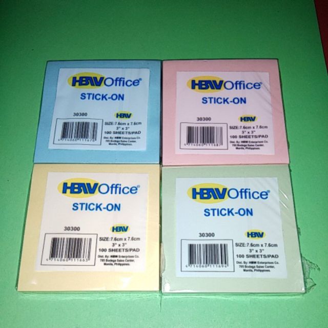 HBW Paper Sticky Notes Pastel Colors | Shopee Philippines