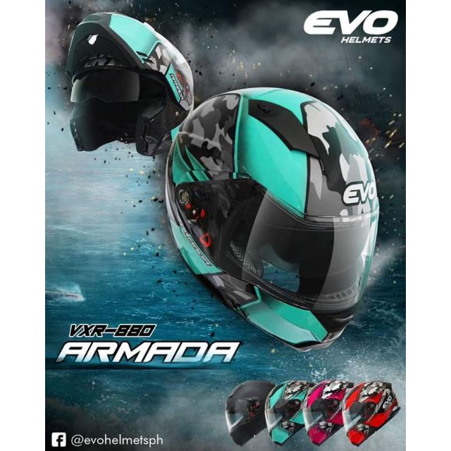 Evo Armada vxr 880 dual visor modular helmet | Shopee Philippines