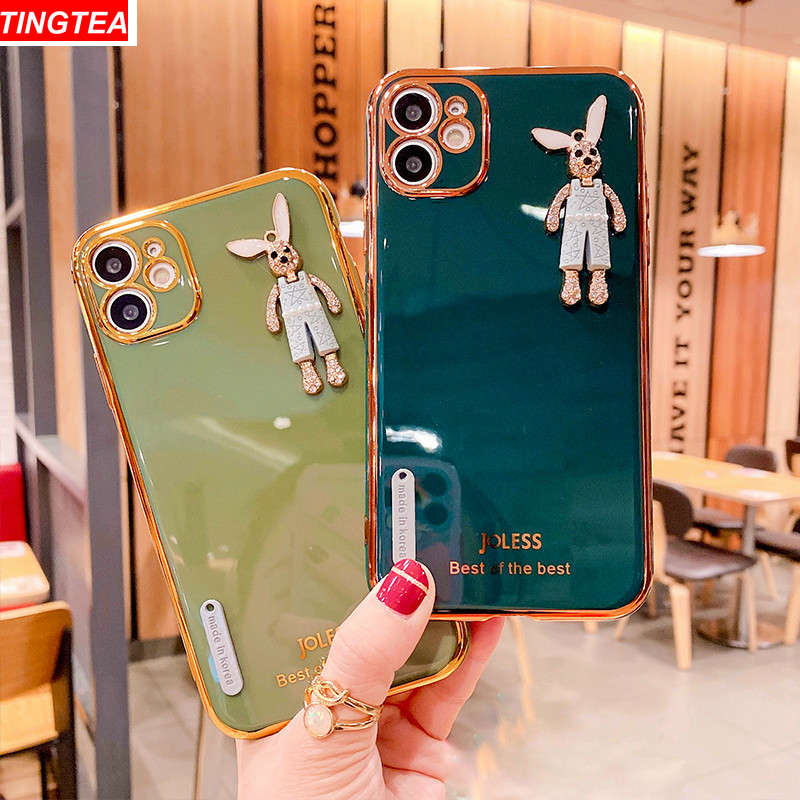 6D Electroplating Bunny Silicone Case For OPPO A52 A92 A31 A12 A5S A3S ...