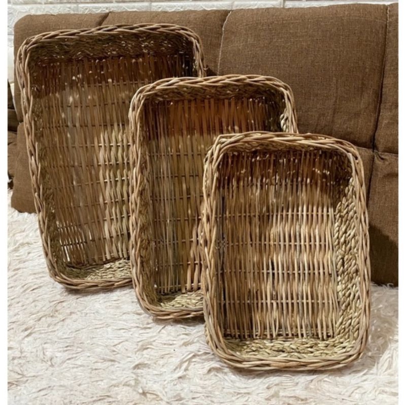 Buri Rope Storage Rectangular Tray Basket | Shopee Philippines