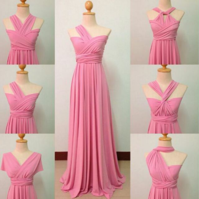 Blush Pink Infinity Dress | Floorlength with tube | Cotton Spandex ...