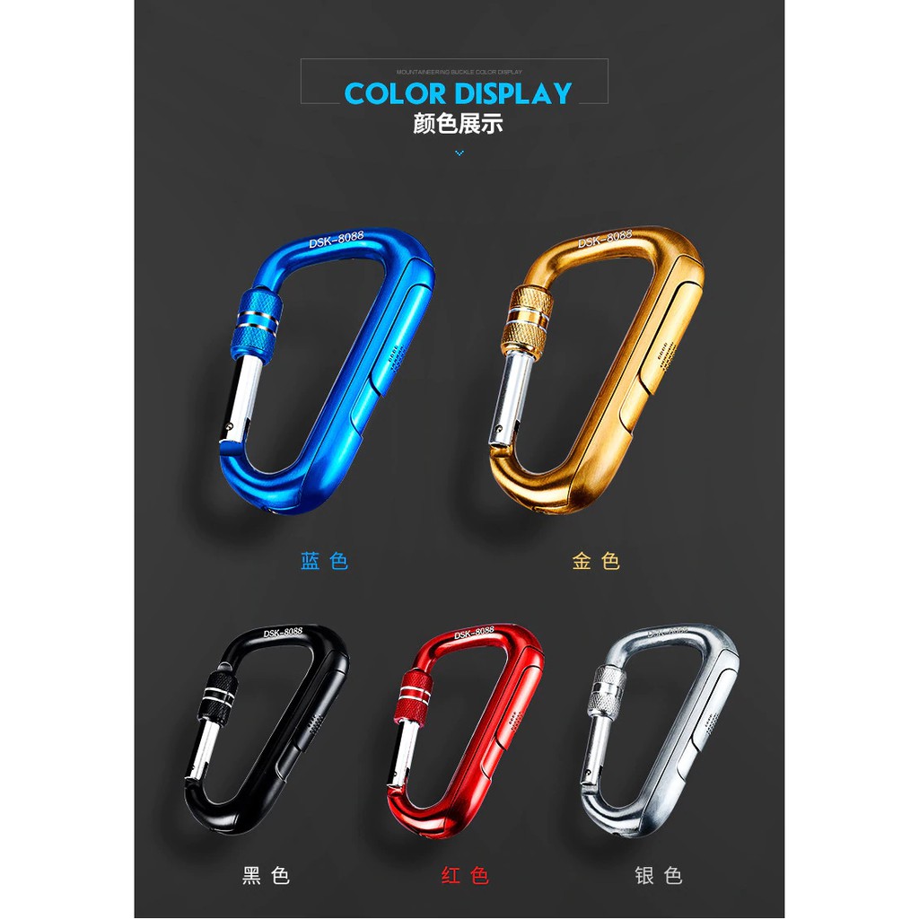 Carabiner usb cigarette lighter personality buckle Outdoor safety ...