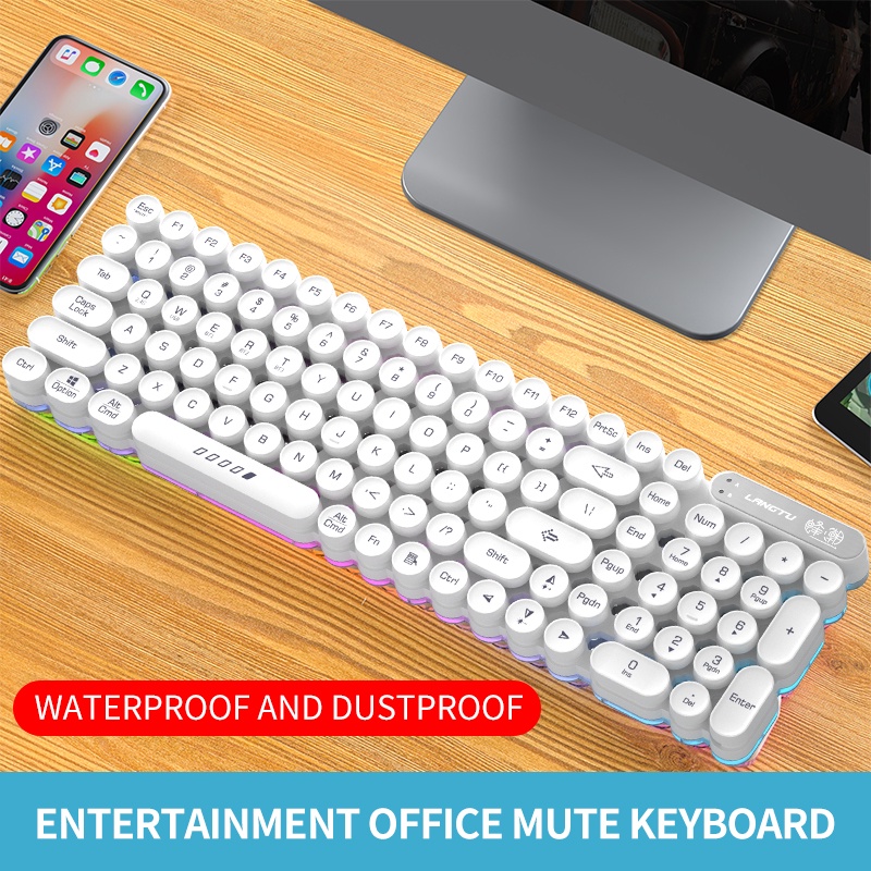 (WIRED+BLUETOOTH+WIRELESS USB) LANGTU membrane slient keyboard ...