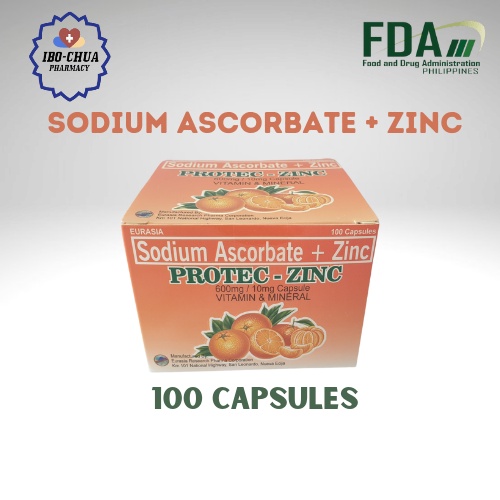 Vitamin C Sodium Ascorbate + Zinc (Protec-Zinc) 600mg/10mg Capsule ...