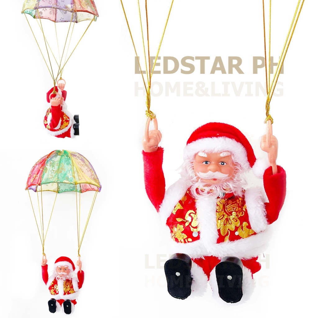 Christmas Electric Flip Santa Claus Creative Parachute Musical Toy Kid ...