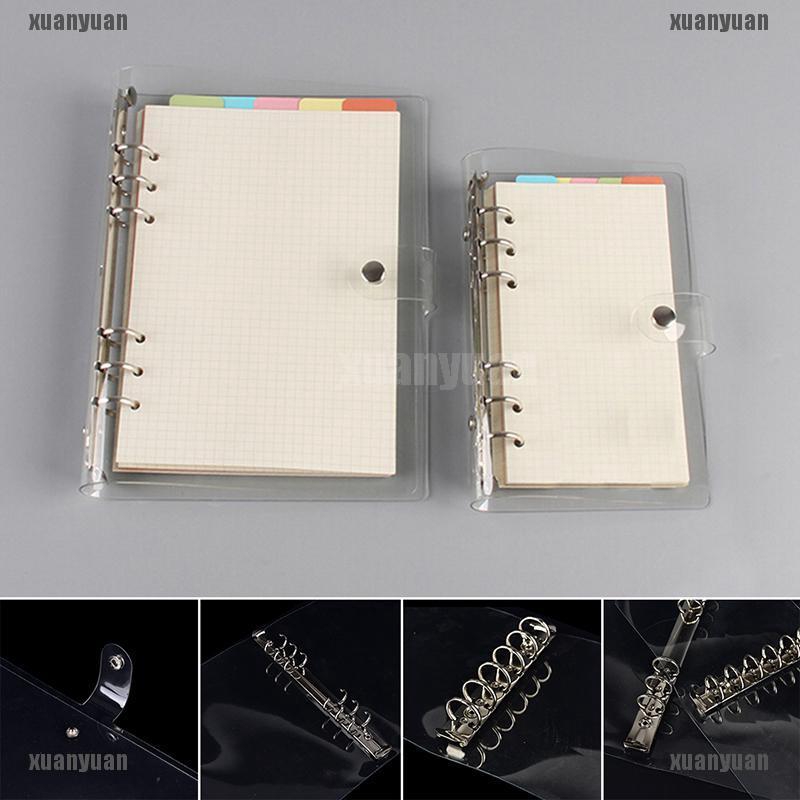 {XYPH}A5/A6/A7 Transparent Loose Leaf Ring Binder Notebook Weekly PlA ...